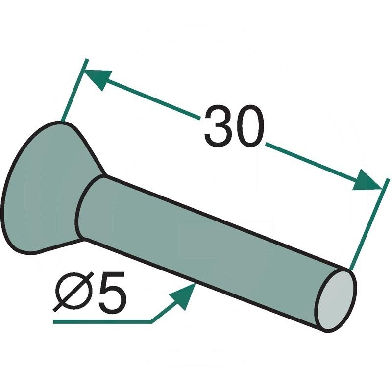 Countersunk rivet (18001 DH031) - Spare parts for agricultural ...