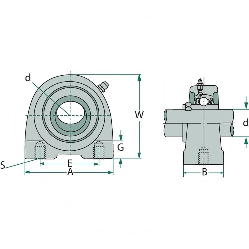 Plummer block housing (805UCPG 204) - Spare parts for agricultural ...