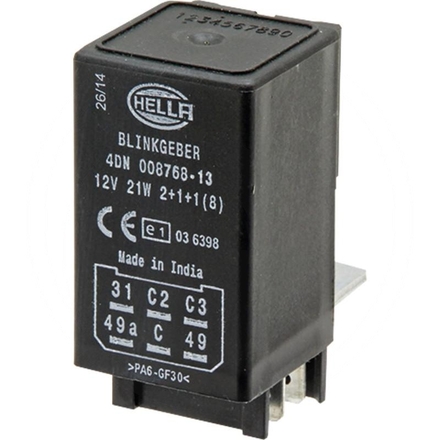 Hella Flasher unit, 6-pin, 12 V (4554DN 008768131) - Spare parts for ...